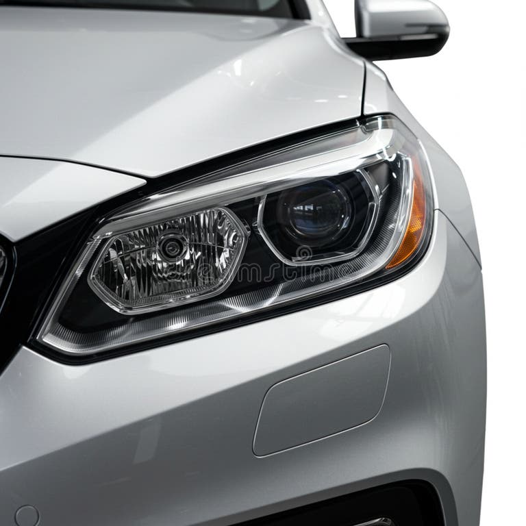 Close-up View of a Modern Car S Front Headlight. the Vehicle Has a ...