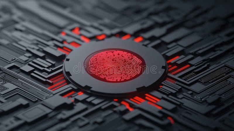 A Close-up View of a Modern Circuit Board Featuring a Vibrant Red ...