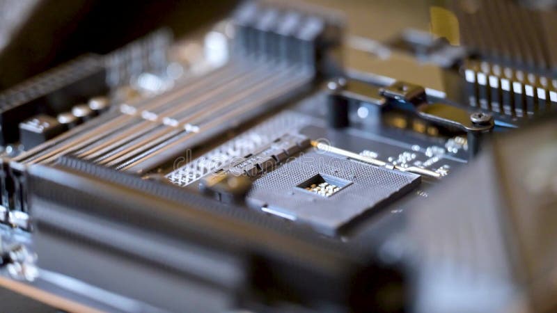 Close-up View of a Modern Computer Motherboard Stock Video - Video of ...