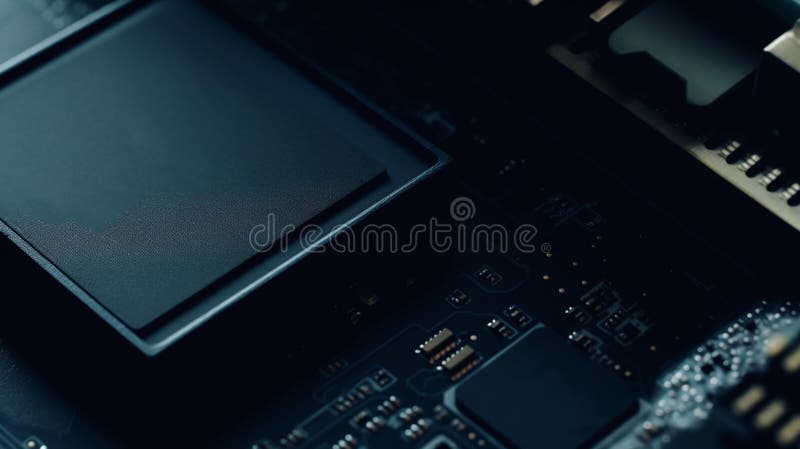 Close Up View of Modern Computer Motherboard Electronic Components High ...