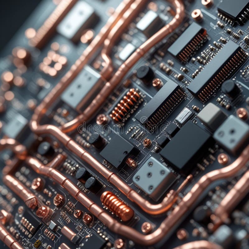 Close-up View of a Modern Electronic Circuit Board Featuring Advanced ...