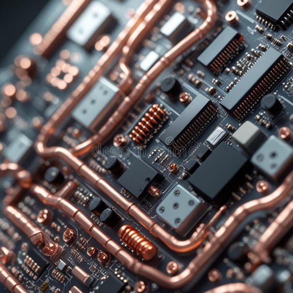 Close-up View of a Modern Electronic Circuit Board Featuring Advanced ...