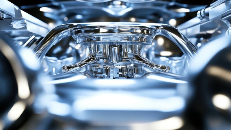 Close-up View of a Modern Engine S Intricate Metal Components and ...