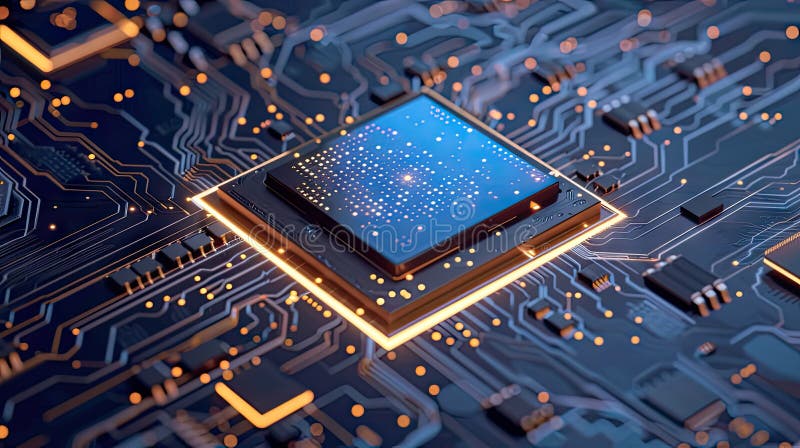 Close-up View of a Modern GPU Card with Circuit and Colorful Lights and ...