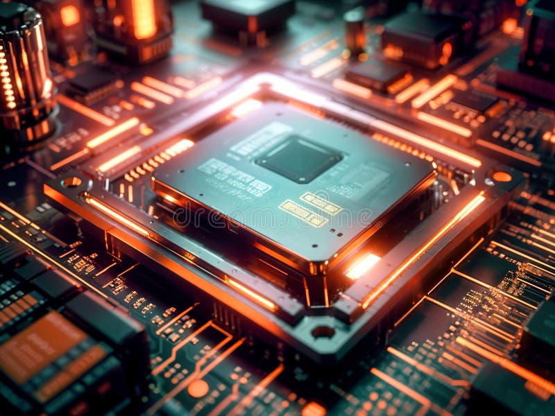 Close-up View of a Modern GPU Card with Circuit and Connections 3D ...