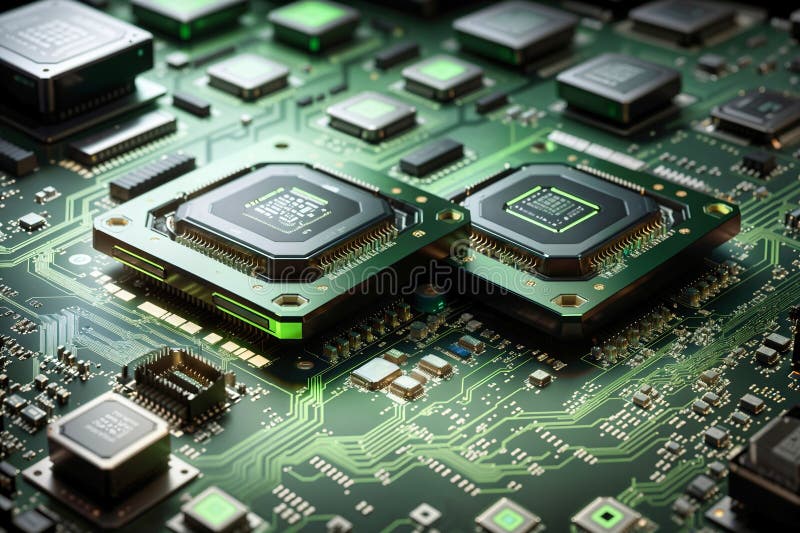 Close-up View of a Modern GPU Card with Circuit and Connections 3D ...