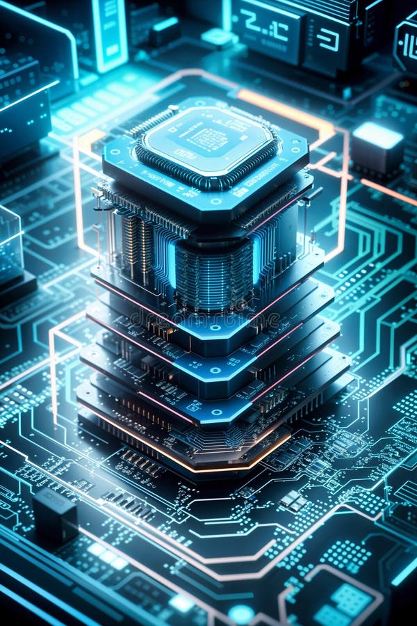 Close-up View of a Modern GPU Card with Circuit and Connections 3D ...