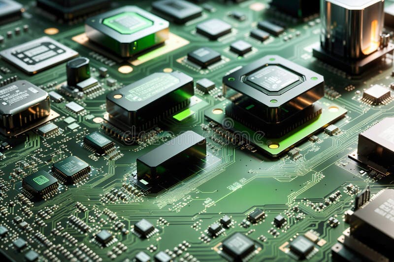 Close-up View of a Modern GPU Card with Circuit and Connections 3D ...