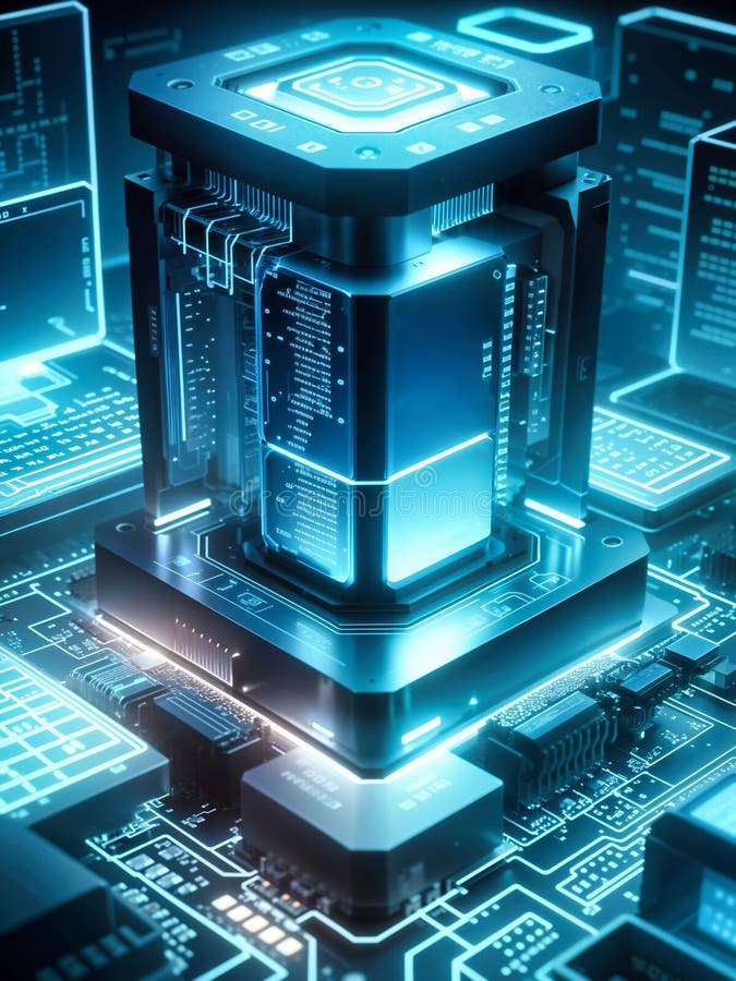 Close-up View of a Modern GPU Card with Circuit and Connections 3D ...