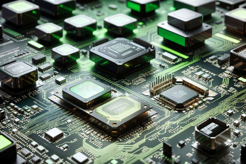 Close-up View of a Modern GPU Card with Circuit and Connections 3D ...