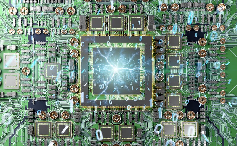 Close-up View of a Modern GPU Card with Connections 3D Rendering Stock ...