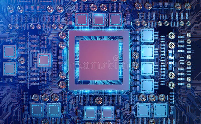 Close-up View of a Modern GPU Card with Circuit 3D Rendering Stock ...