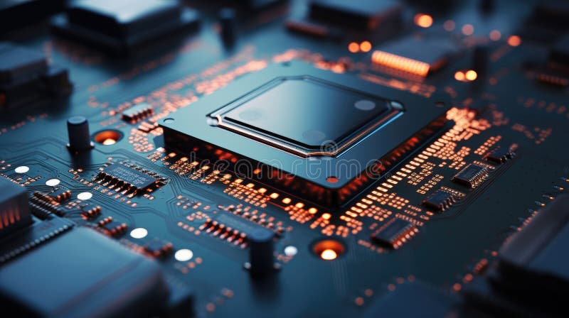 Close-up View of a Modern GPU Card with Circuit and Lights Stock ...