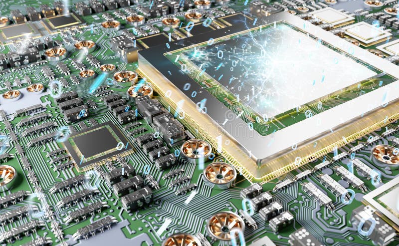 Close-up View of a Modern GPU Card with Connections 3D Rendering Stock ...