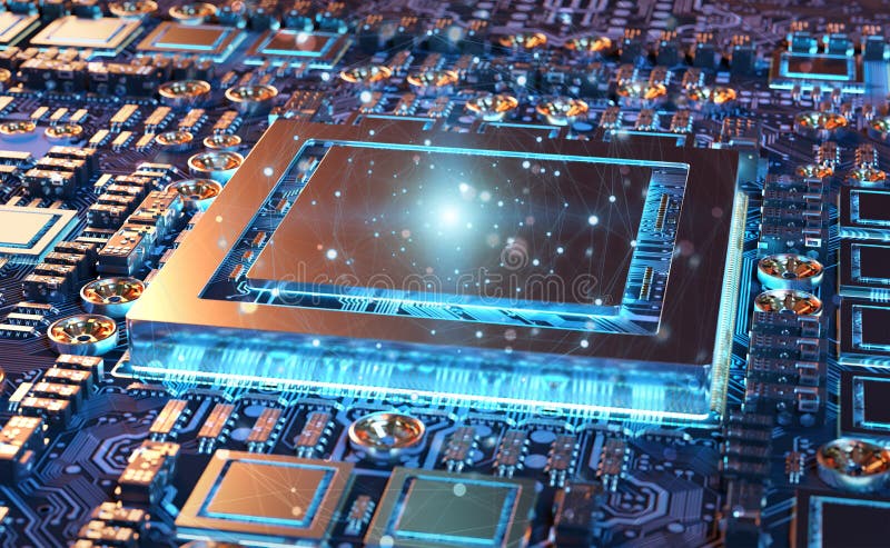 Close-up View of a Modern GPU Card with Connections 3D Rendering Stock ...