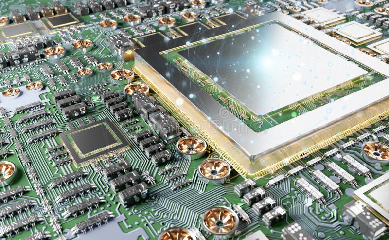 Close-up View of a Modern GPU Card with Connections 3D Rendering Stock ...