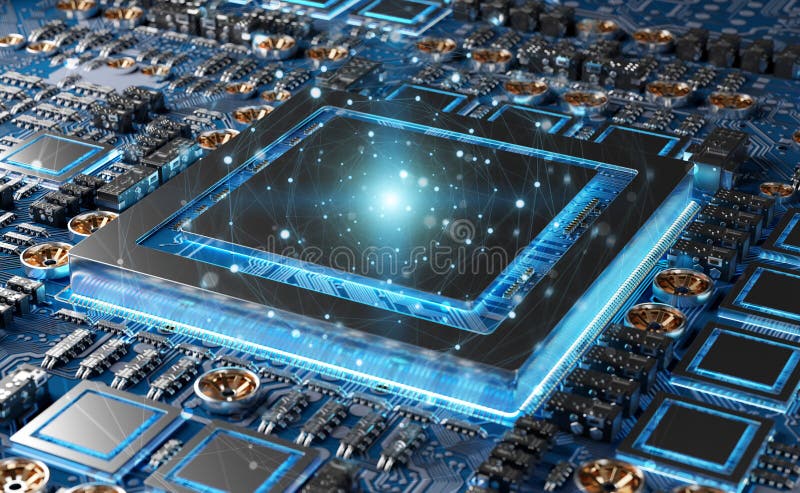 Close-up View of a Modern GPU Card with Connections 3D Rendering Stock ...