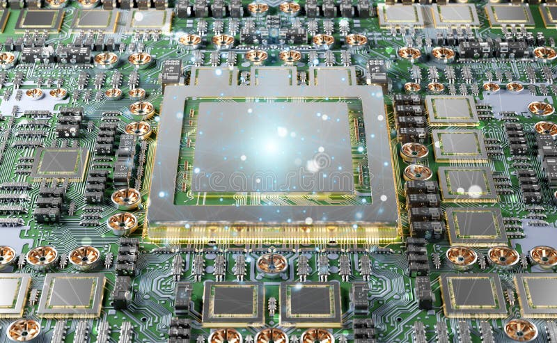 Close-up View of a Modern GPU Card with Connections 3D Rendering Stock ...