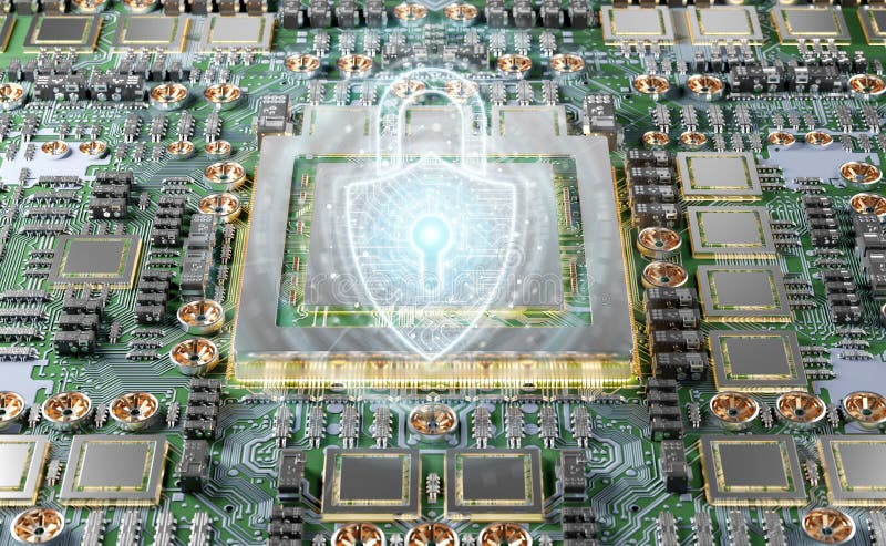 Close-up View of a Modern GPU Card with Shield Protection 3D Rendering ...