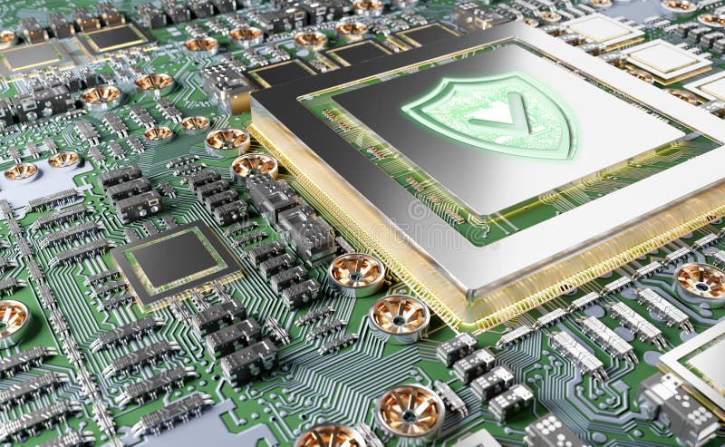 Close-up View of a Modern GPU Card with Shield Protection 3D Rendering ...