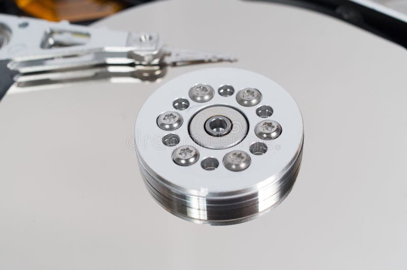 Close Up View of Modern Hard Drive Platters Stock Image - Image of ...