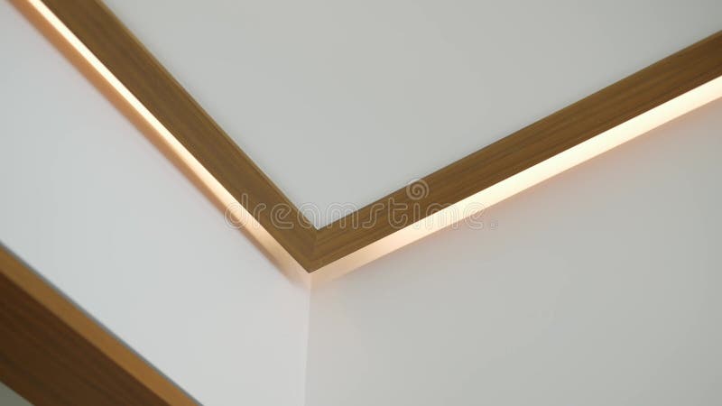 Close Up View of Modern Interior Ceiling Corner Where Two Walls Meet ...