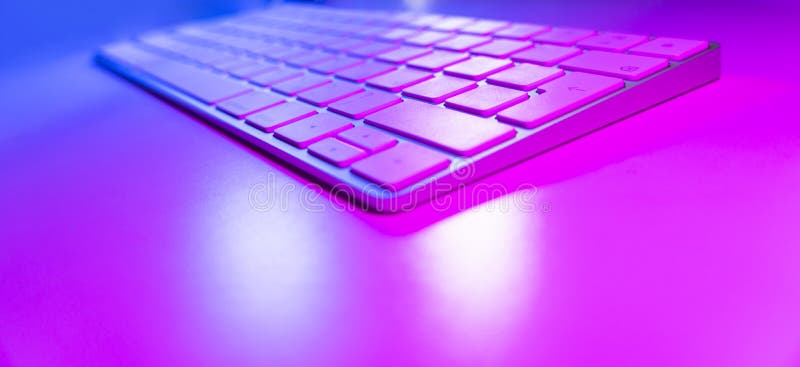 Close Up View of a Modern Laptop Computer Keyboard Keys. Soft Lightning ...