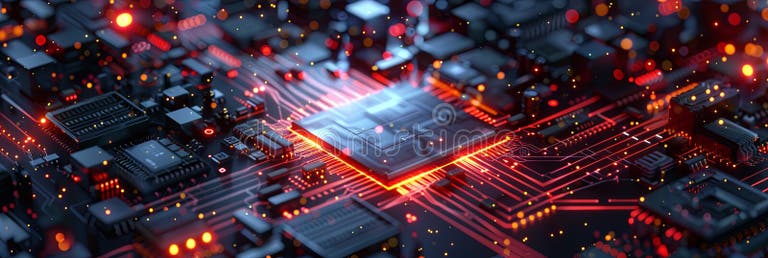 A Close-up View of a Modern Microprocessor, or Chip, on a Motherboard ...