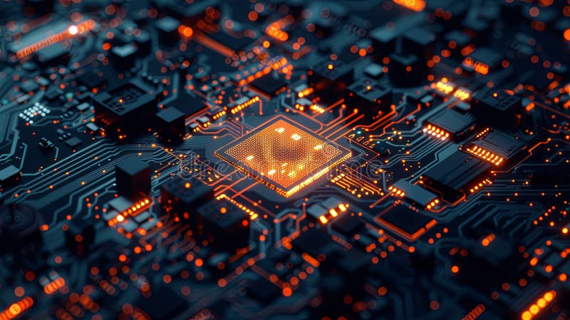 A Close-up View of a Modern Microprocessor on a Motherboard ...