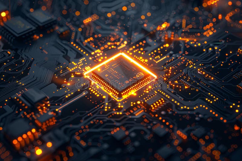 A Close-up View of a Modern Microprocessor on a Motherboard ...