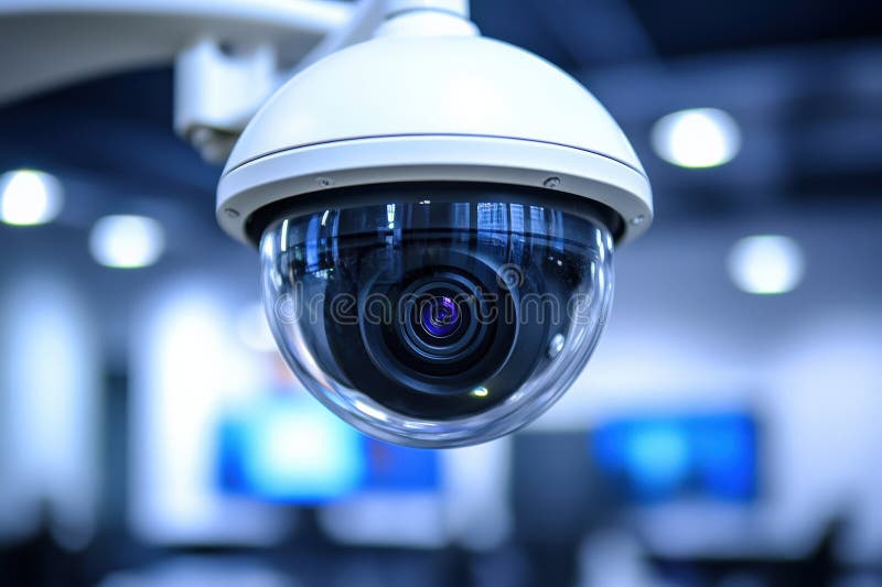 Surveillance Camera in Modern Facility Stock Illustration ...