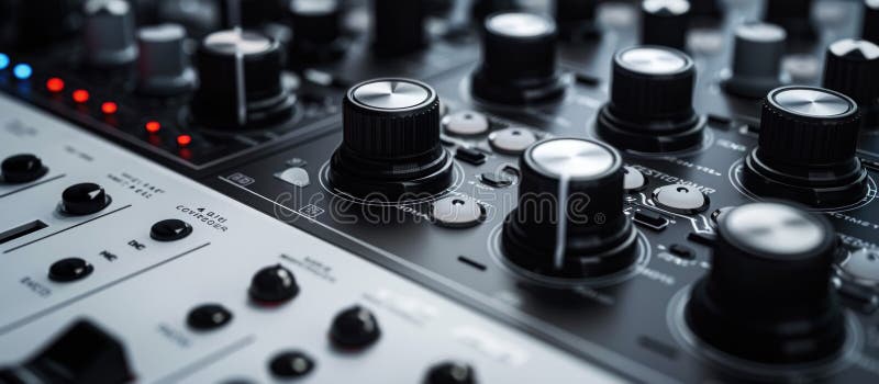Modern Sound Mixing Console with Knobs and Controls Stock Image - Image ...