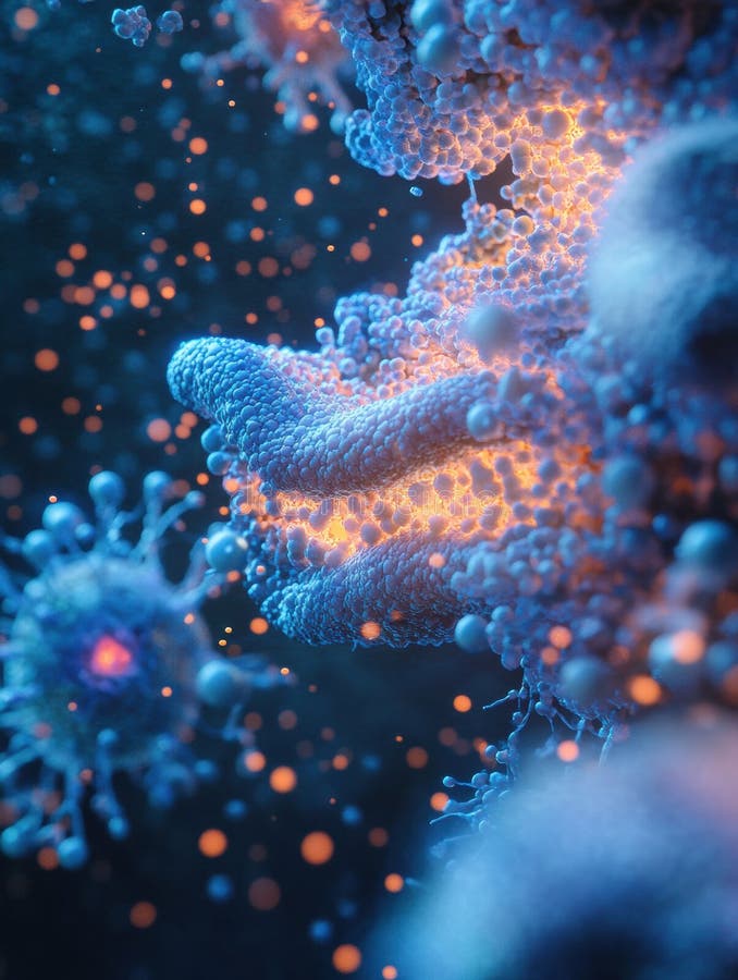 Close Up View of Molecular Interactions Showcasing the Complexity of ...