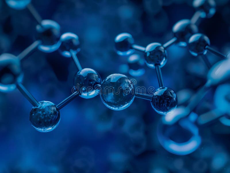 Molecular Structure in Blue Tones Stock Image - Image of medicine ...