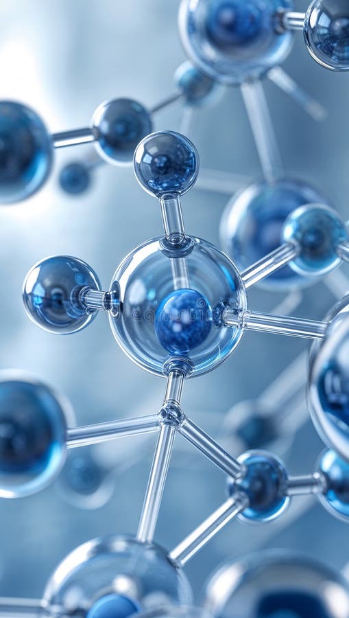 Molecular Structure Close-Up with Transparent Spheres and Rods Stock ...
