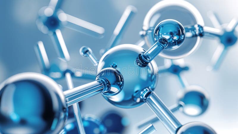 Molecular Structure Close-Up with Transparent Spheres and Rods Stock ...