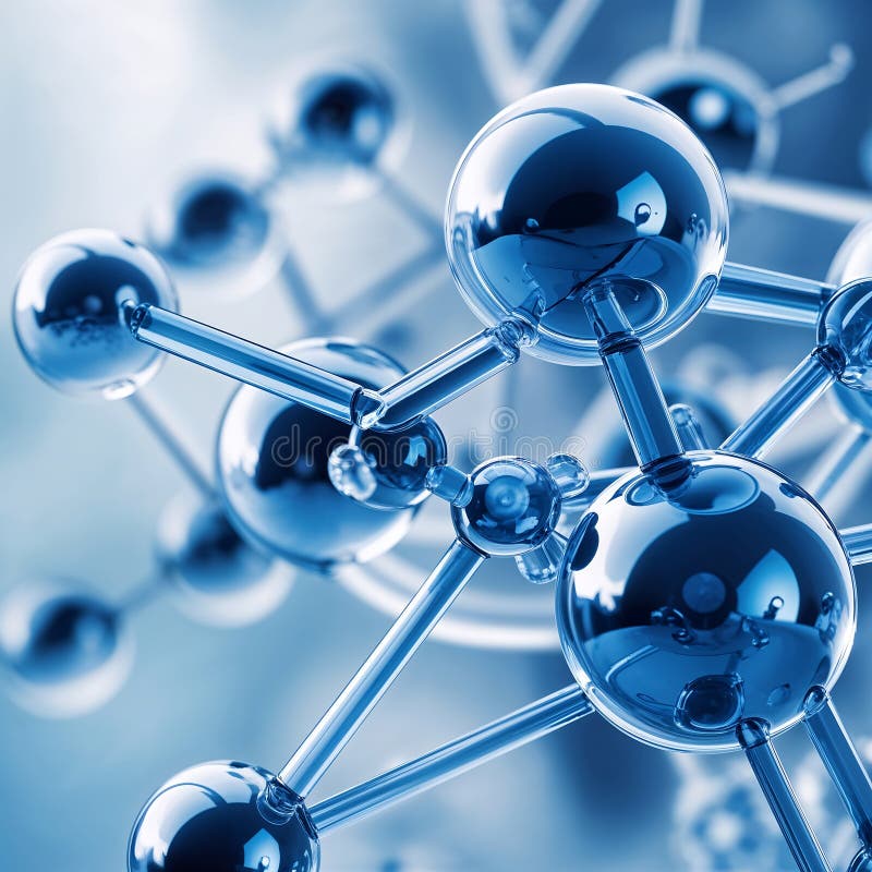 Molecular Structure Close-Up with Transparent Spheres and Rods Stock ...