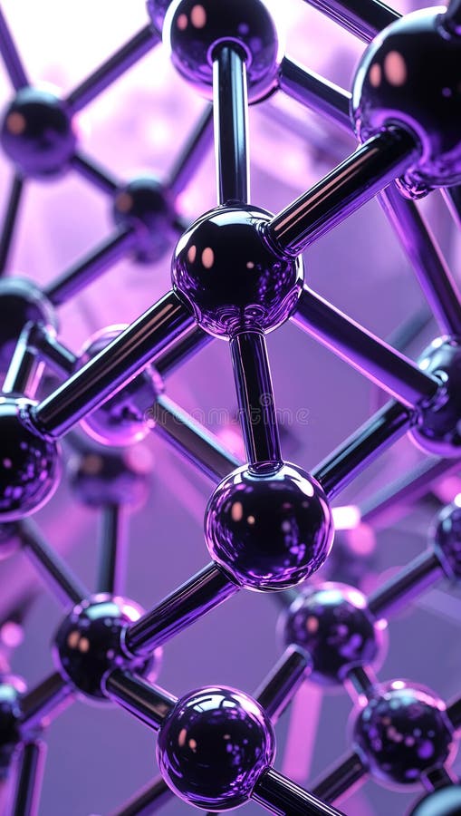 Close-Up Molecular Structure with Vertical Nanotechnology Concept Stock ...