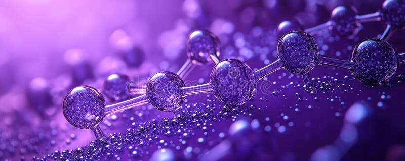 Close-up View of Molecular Structure on Vibrant Purple Background ...