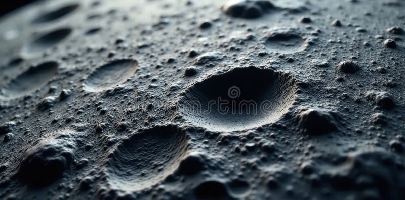 Close Up View of Moon S Surface, Fine Regolith Texture , Crater, Dust ...