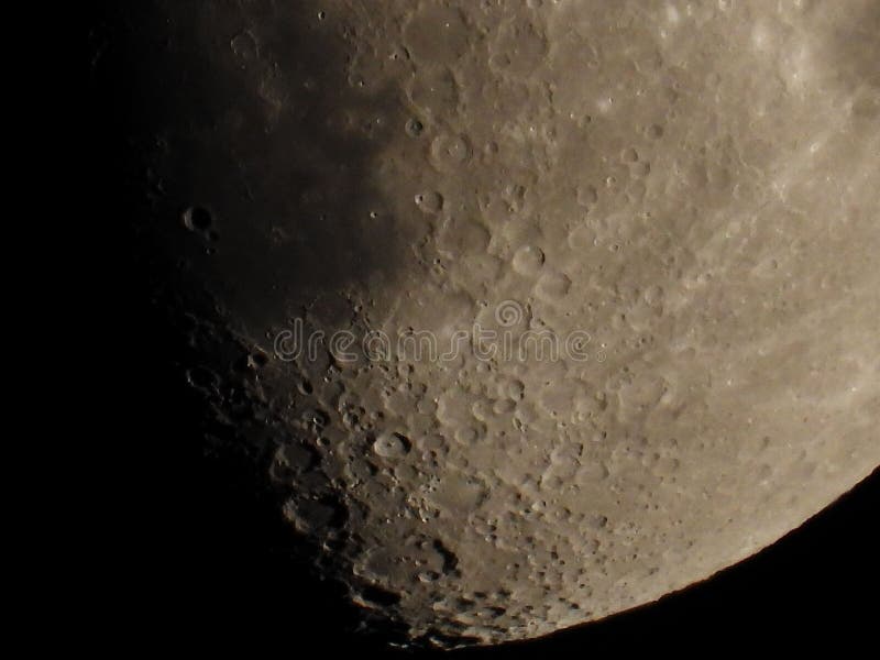 Close Up View Moon Showcasing Its Detailed Surface Patterns Craters ...