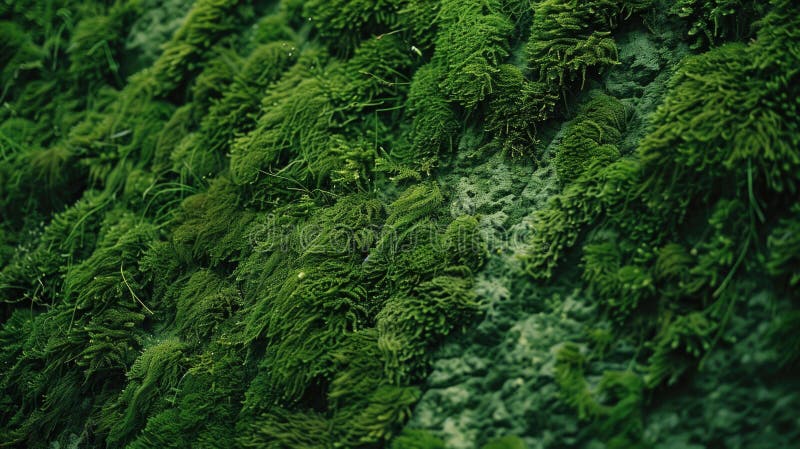 Close-up View of a Moss-covered Wall with Intricate Details and ...