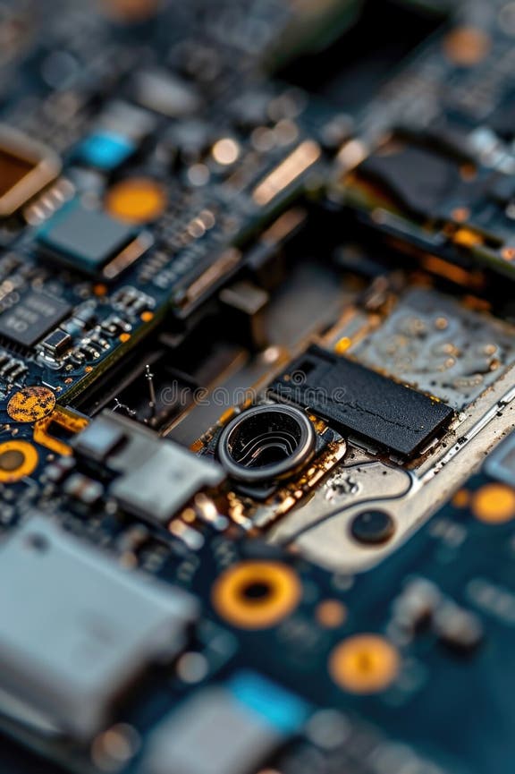 A Close-up View of a Motherboard with a Camera Attachment. Perfect for Technology and ...