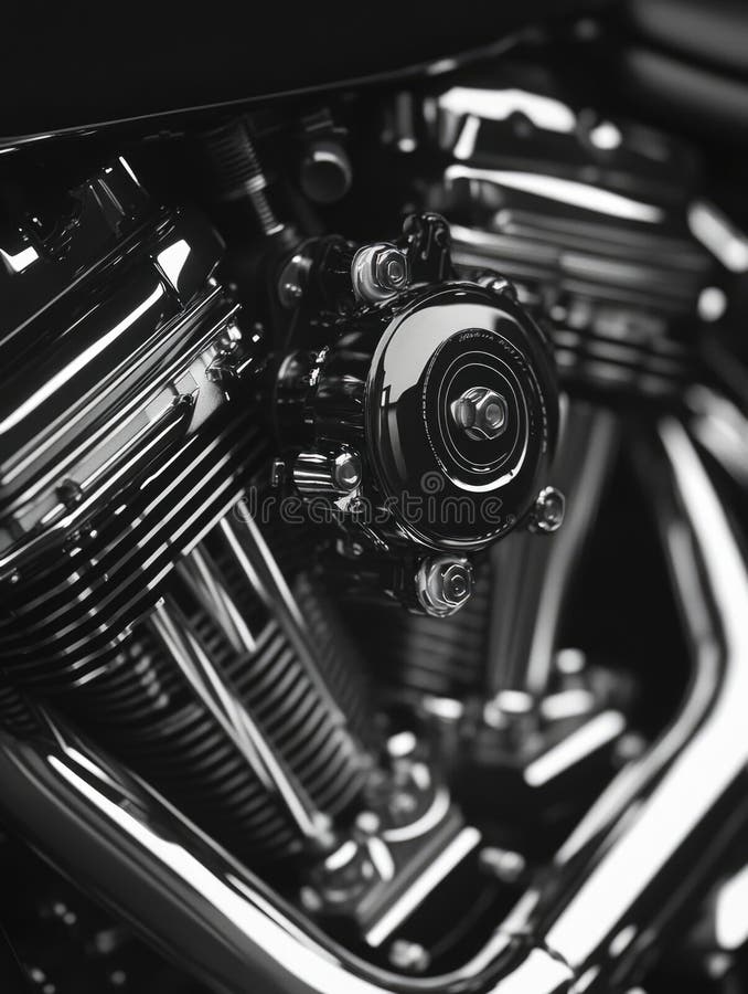 Motorcycle Engine Close-Up stock photo. Image of manufacturing - 377327438