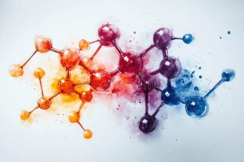 A Close-up View of Multiple Molecules Arranged on a White Background ...