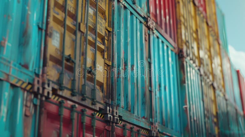 A Close Up View of Multiple Shipping Containers. Ideal for Logistics ...