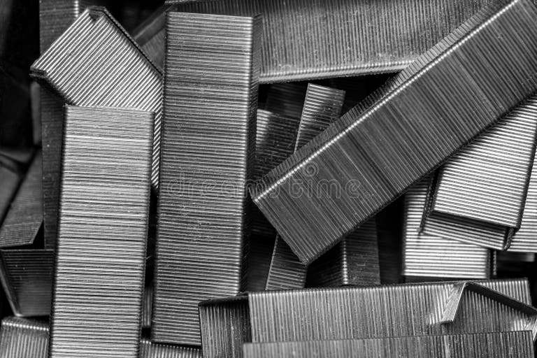 Close Up View of Multiple Staple Bars in Monochrome Stock Image - Image ...