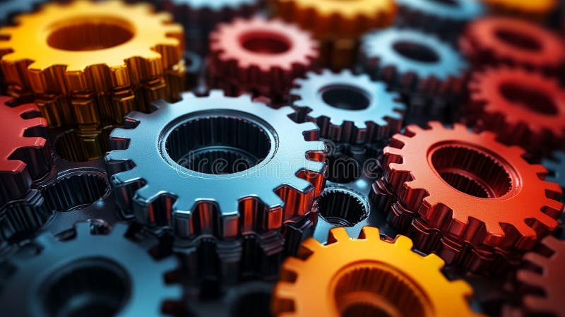 Interlocking Gears: a Symbol of Cooperation and Efficiency Stock ...