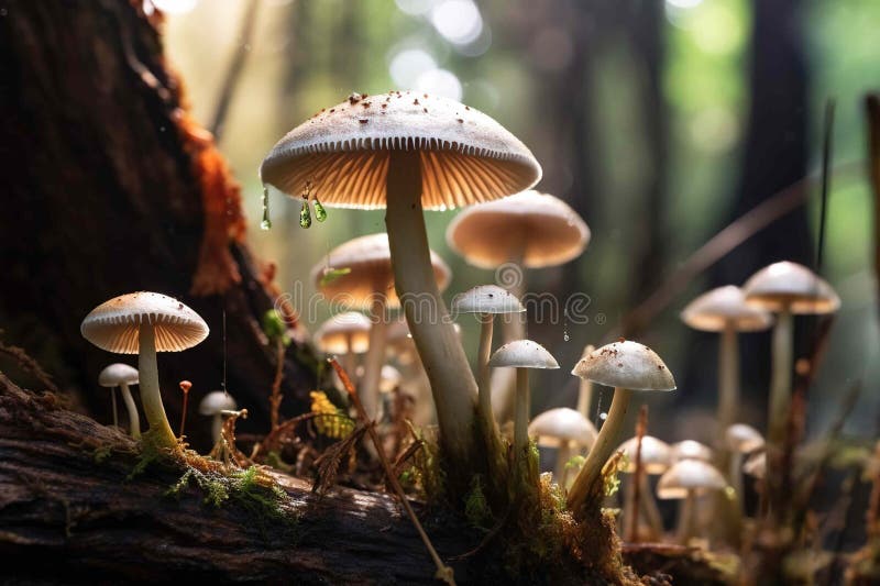 A Close-up View of the Mushroom Colony in the Rainforest. Created with ...