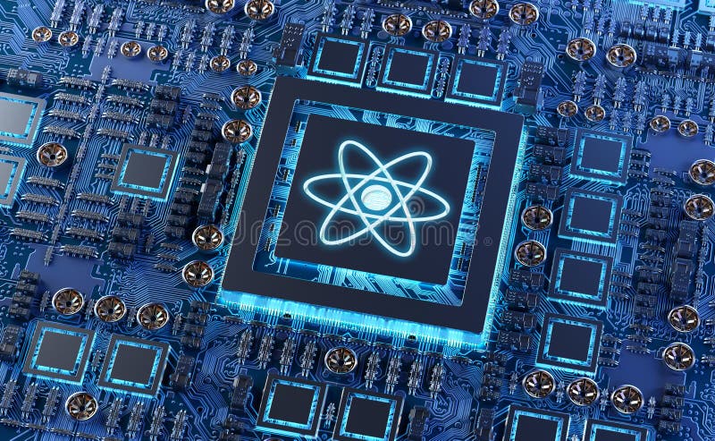 Close-up View on a Nanotechnology Electronic System Stock Illustration ...